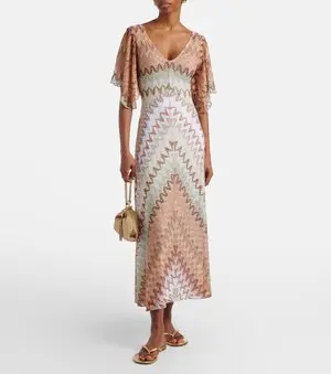 Missoni Lame" V-neck Midi Dress