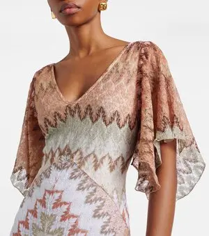 Missoni Lame" V-neck Midi Dress