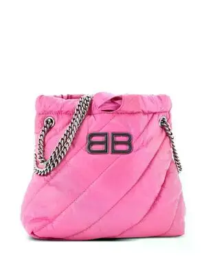 Balenciaga Crush Chain Quilted Calfskin Xs Tote Bag - Pink