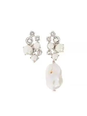 Givenchy Pearl And Crystal Embellished Earrings - Silver