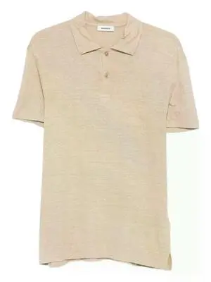 Sandro Linen Polo Shirt - Neutrals