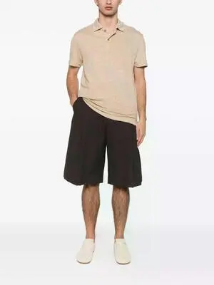Sandro Linen Polo Shirt - Neutrals