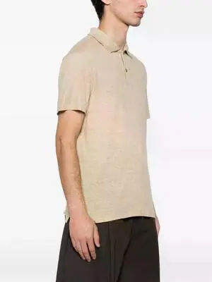 Sandro Linen Polo Shirt - Neutrals