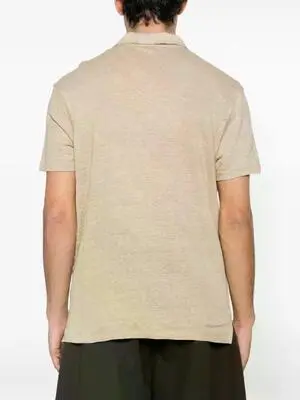 Sandro Linen Polo Shirt - Neutrals