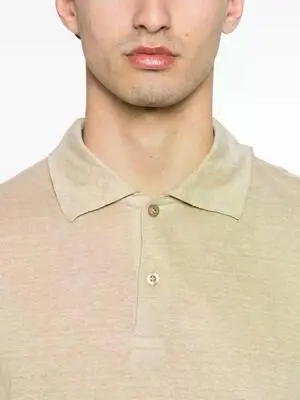 Sandro Linen Polo Shirt - Neutrals