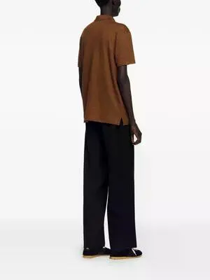 Sandro Linen Polo Shirt - Brown