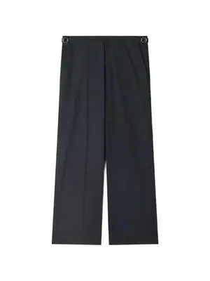 Sandro Wide-leg Wool Trousers With Buckles - Grey