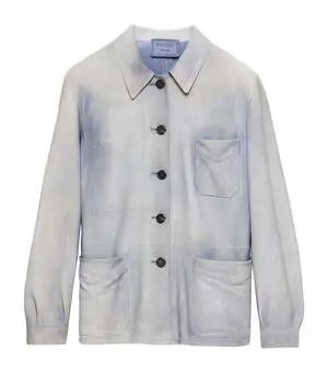 Prada Suede Single-breasted Jacket - Turquoise