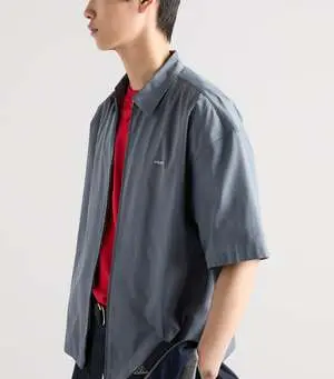 Prada Technical-cotton-blend Shirt - Grey