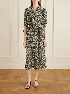 Maison Mayle Lala Floral Silk-crepe Midi Dress