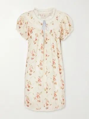 DÔEN Daphne Floral-Print Organic Cotton-Voile Mini Dress Multi