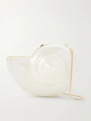 Simkhai Marion Shell Clutch Neutrals