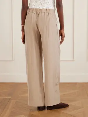 LIBEROWE Pinstriped Satin Wide-leg Trousers