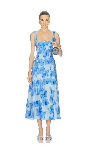 Clea Charlie Pleat Dress - Blue