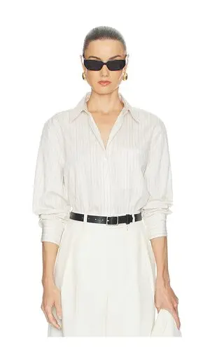 ANINE BING Essie Cropped Shirt - Cream