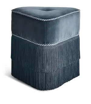 SOHO HOME Velvet Marta Footstool - Blue