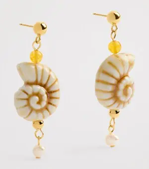 Anni Lu Plated Seaside Earrings With Pearl Drop - Gold