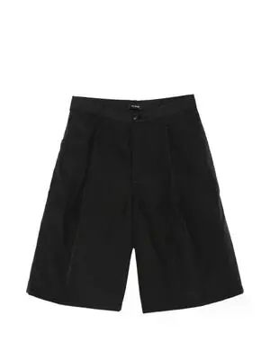 WILLY CHAVARRIA Chilango Pleated Wide-leg Shorts - Black