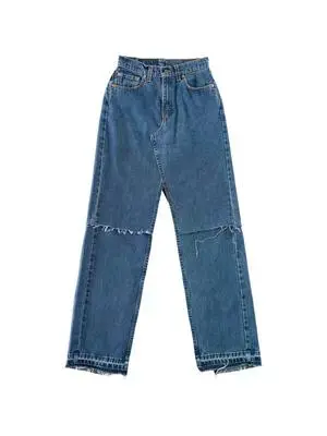 BETTTER Denim Maxi Skirt With Frayed Hem
