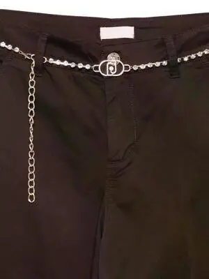 Liu Jo Cropped Trousers With Belt Detail - Brown