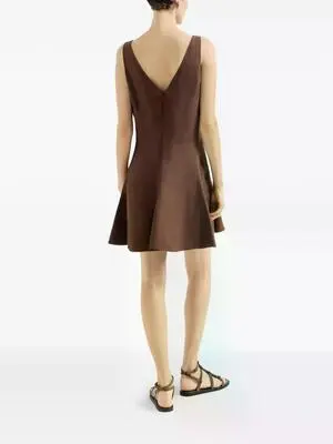 Brunello Cucinelli Viscose And Linen Fluid Twill Mini Dress