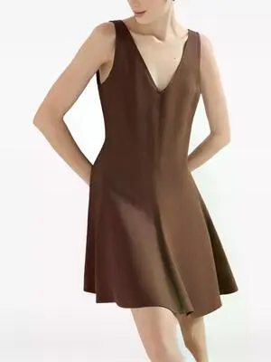 Brunello Cucinelli Viscose And Linen Fluid Twill Mini Dress