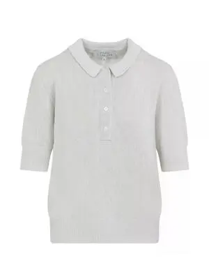 Studio Nicholson Ribbed-knit Polo Shirt - Grey