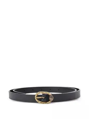 Kurt Geiger Mayfair 18 Crystal-embellished Leather Belt - Black