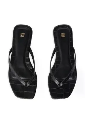 TOTEME Croc-embossed Flip Flops