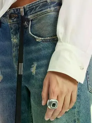 ANN DEMEULEMEESTER Square Detail Ring