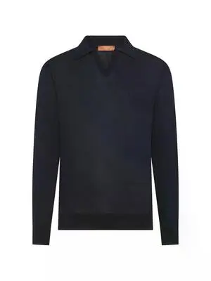 CRUNA Long-sleeve V-neck Sweater - Blue