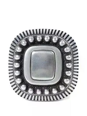 ANN DEMEULEMEESTER Tone Textured Square Detail Ring - Silver