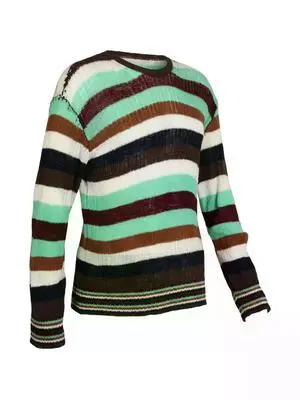 Valentino Garavani Striped Knitted Jumper - Green