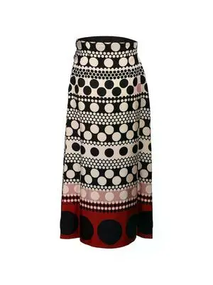 Valentino Garavani Polka-dot Pleated Midi Skirt - Neutrals