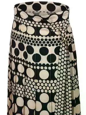 Valentino Garavani Polka-dot Pleated Midi Skirt - Neutrals