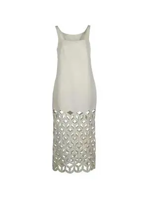 Valentino Garavani Cut-out Detail Midi Dress - Neutrals