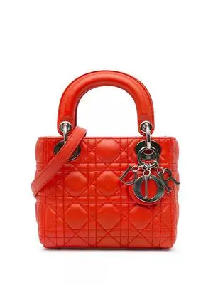 Dior Lambskin Cannage Lady Satchel - Red