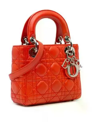 Dior Lambskin Cannage Lady Satchel - Red