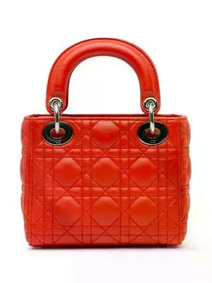 Dior Lambskin Cannage Lady Satchel - Red