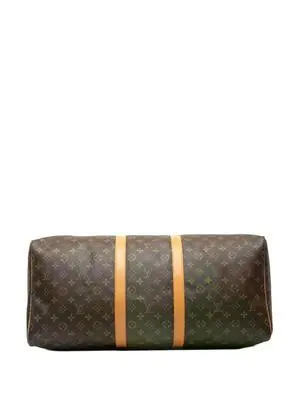 LOUIS VUITTON Monogram Keepall 55 Travel Bag - Brown