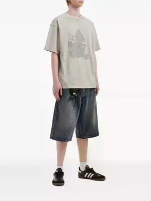 Izzue Embossed-graphic T-shirt - Neutrals