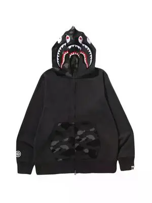 A BATHING APE Color Camo Shark Full-zip Hoodie - Black