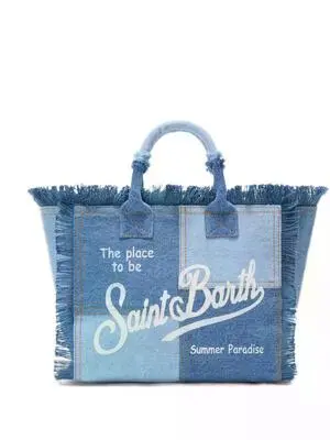 MC2 SAINT BARTH Colette Fringed Tote Bag - Blue