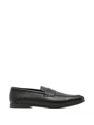 Canali Penny Leather Loafers - Black