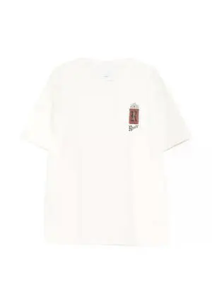 Rhude Logo-print Cotton T-shirt - Neutrals