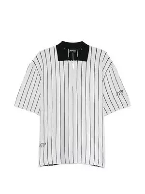 MADFRENZY Mf Striped Zip Polo Shirt