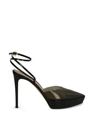 GIANVITO ROSSI Ankle Strap Platform Pumps - Black