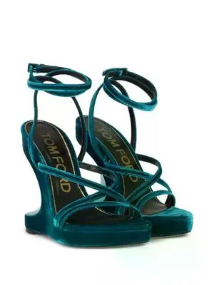 TOM FORD Strappy Wedge Sandals With Buckle Fastening - Blue