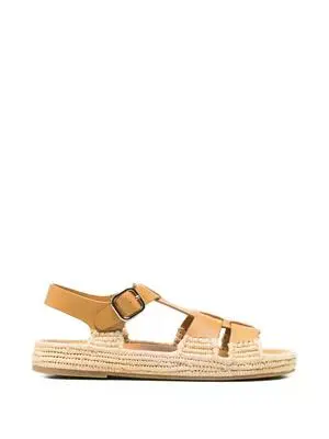 PALOMA BARCELO Buckle Strap Espadrilles - Brown