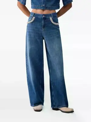 Liu Jo Flared Jeans With Bejewelled Appliqués